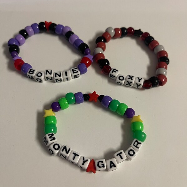 Five Nights at Freddy’s FNAF Kandi Pony Bracelet Singles - Freddy, Foxy ...