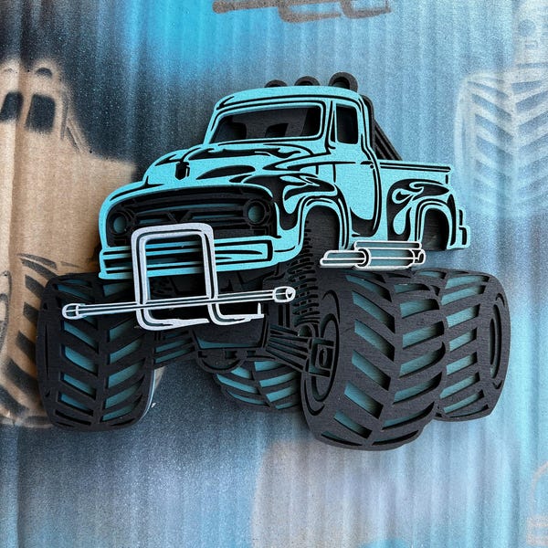 Monster Truck Multilayer SVG | 3D Layered Car Mandala Laser Cut Cricut ...