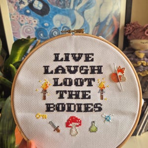 Live Laugh Loot the Bodies Cross Stitch Pattern - Etsy