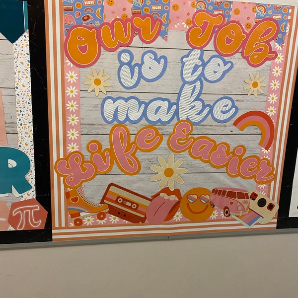 Retro Style Back to School Bulletin Board 1970s Theme Elementary ...