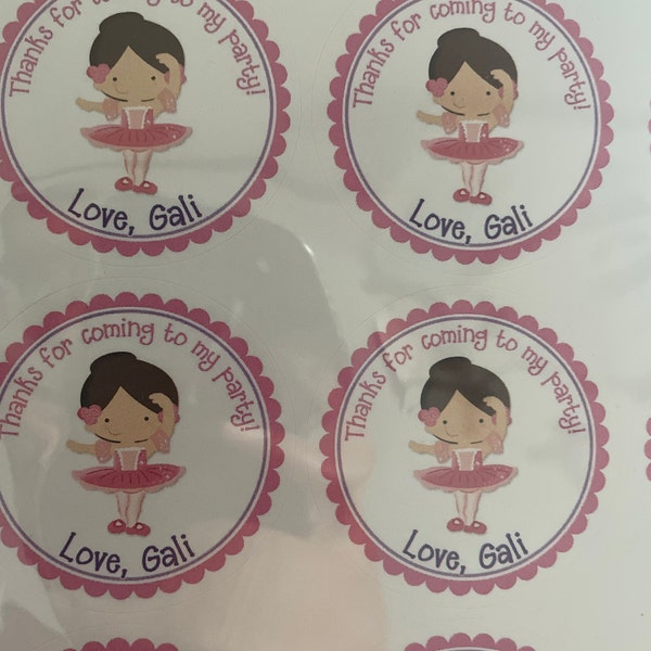 Ballerina Stickers, Ballerina Birthday Party, Dance Party Stickers ...