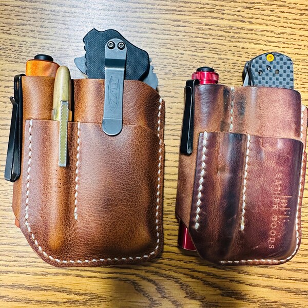 THOR EDC Black Caddy Leather Organizer, EDC Caddy, Edc Leather Slip ...