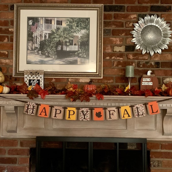 Happy Fall Banner Fall Autumn Decorations Thanksgiving Banner Fall ...