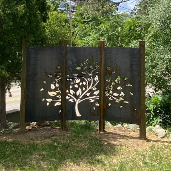 CUSTOM Made Corten Steel Privacy Panels - Etsy