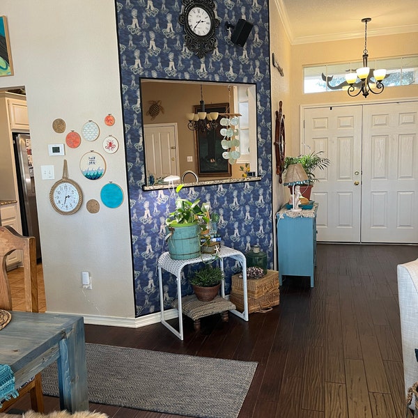 Rococo Fabric - the Little Rococo Mermaid by Bonnie Phantasm Blue Ocean ...