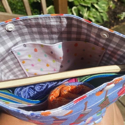 American Dream Knitting Project Bag, Crochet Zippered Pouch, Yarn Sock ...