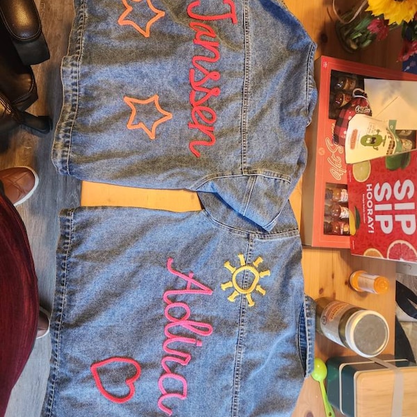 Personalized Kids Name Jean Jacket, Custom Girls Toddler Name Letter ...