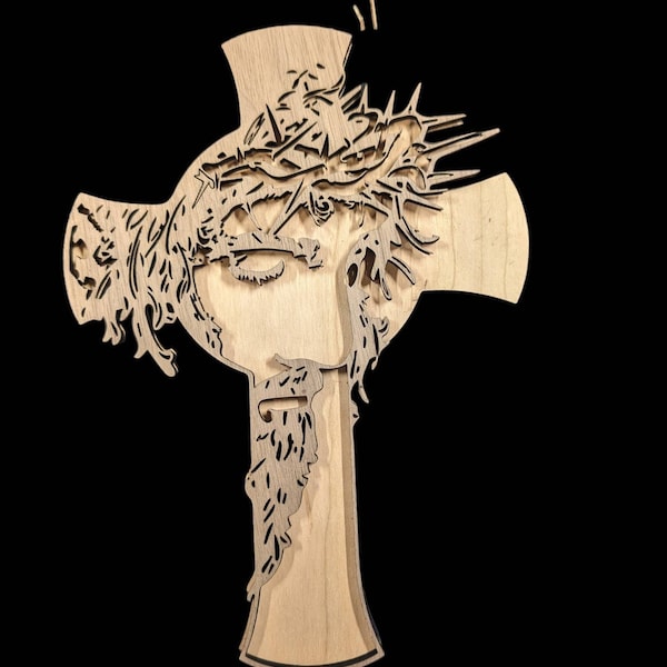 Jesus and Cross Laser Cut File. Vector File for Laser Cutting. Wall Art ...