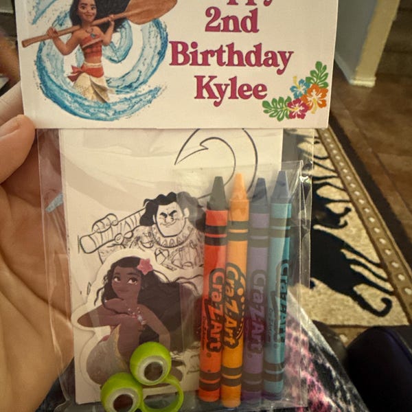 Moana Maui Coloring Party Favors With Crayons| Moana Maui Birthday ...