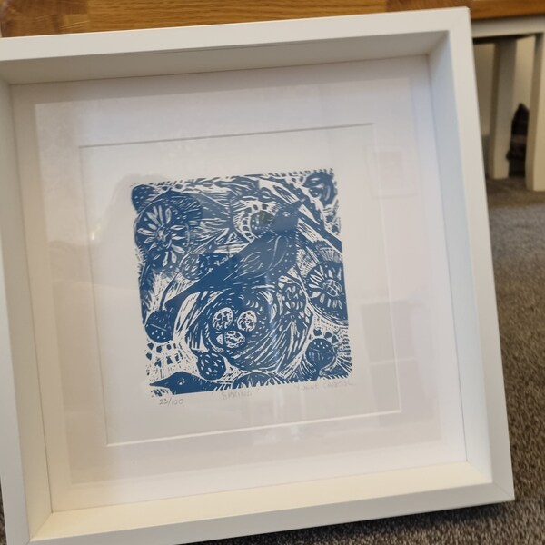 SUMMER HARE- Original Linocut Print - Etsy