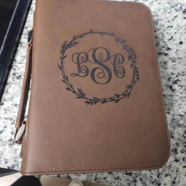 Personalized Leatherette Bible Case: Engraved Book Cover With Handle - Etsy