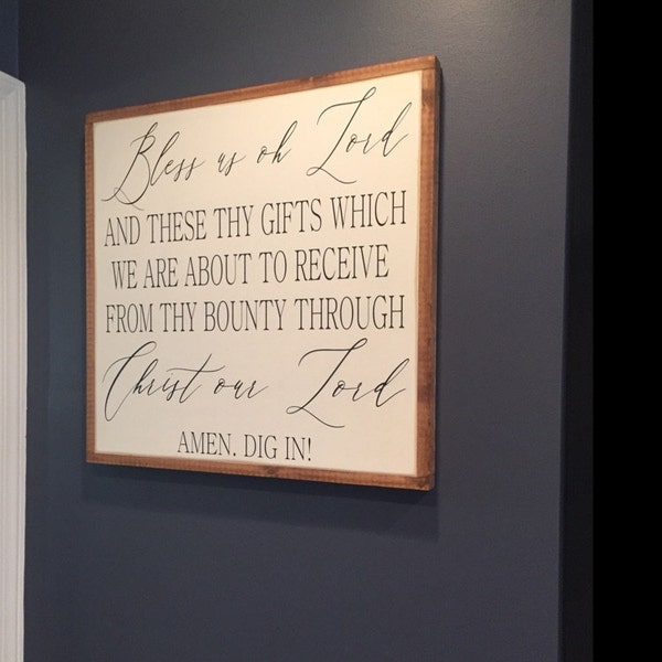Bless Us Oh Lord Wooden Wall Art | Kitchen Decor | Housewarming Gift ...