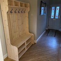 4ft Coat Rack,boot Room, Hallway Bench,monks Bench, Shoe Storage, Any ...
