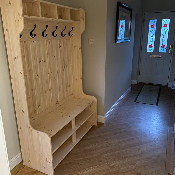 4ft Coat Rack,boot Room, Hallway Bench,monks Bench, Shoe Storage, Any ...
