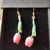 Fuchsia Flower Earrings Floral Ceramic Finish Personalized Gift for Her ...