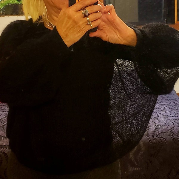 2 Patterns Crochet Top Pattern, Fishnet Sleeve Tutorial, Wide Sleeves ...