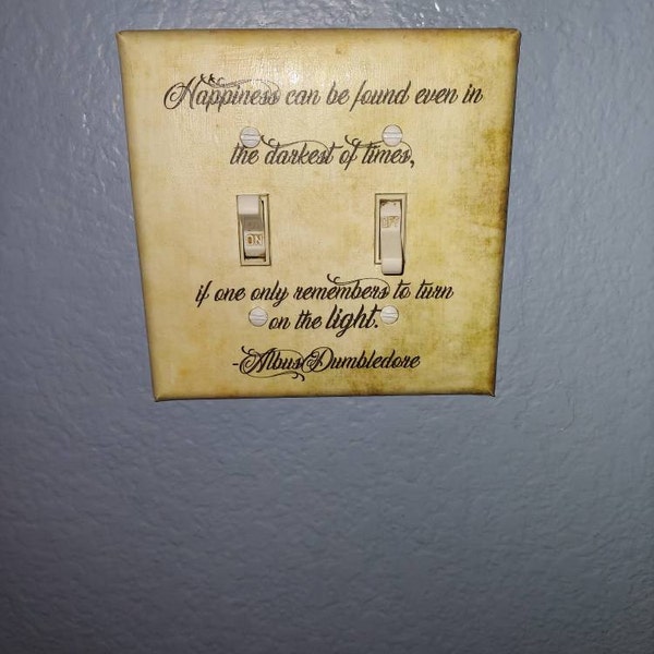 Happiness Quote Double Light Switch Plate Handmade - Etsy