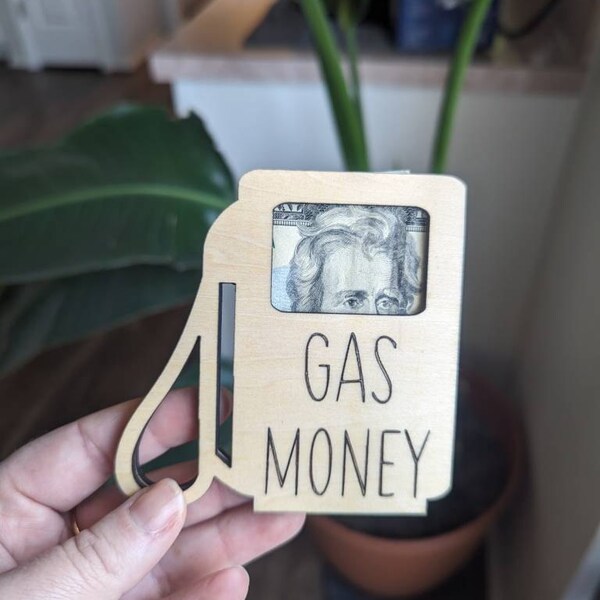 Money Gift Holder SVG Laser File | GAS MONEY | Engraved Cut File ...