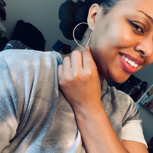 14k Gold Filled D Hoop Earrings D Shaped Hoops Gold Hoop Earrings D ...