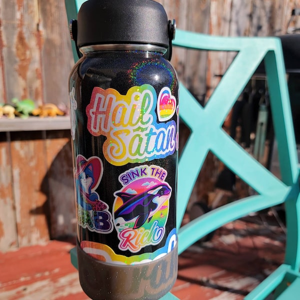 Holographic 90s Nostalgia Inspired Hail Satan Vinyl Sticker, Die Cut ...