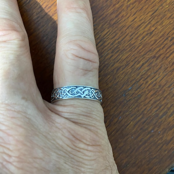 Silver Viking Ornament Ring, Scandinavian Jewelry, Viking Band, 925 ...