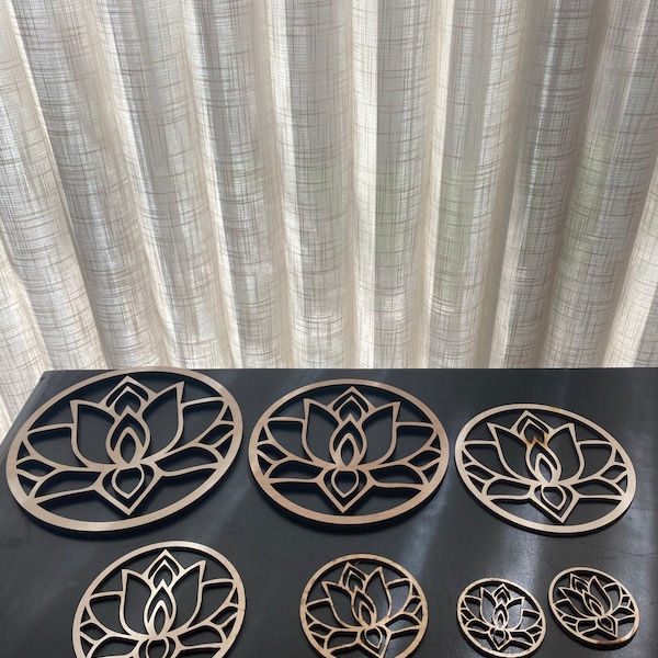 Lotus in Circle #1 Laser Cut Out Unfinished Wood Shape Craft Supply - Etsy