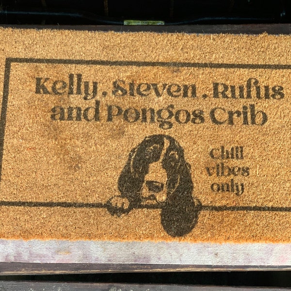 Basset Hound Dog Doormat - Custom Pet Breed - Dog Rug - Personalized ...