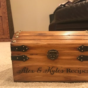 Wood Recipe Box, Customized Recipe Box, Farmhouse Kitchen Decor ...