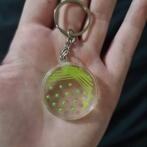 Pseudomonas Centrimide Petri Dish Keychain / Microbiology Agar Art ...