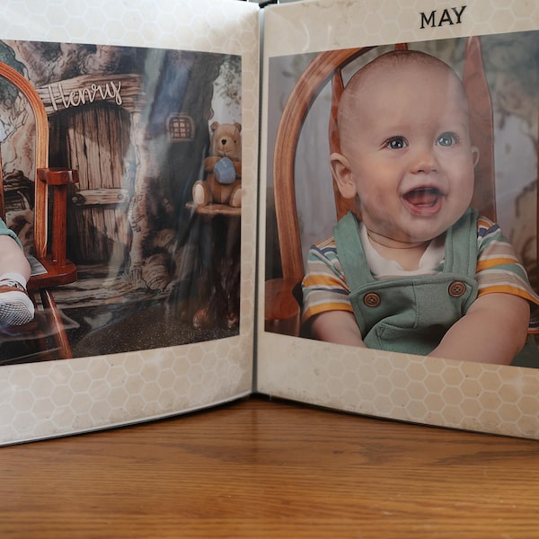 Digital Baby Memory Book Without Text, Boho Bear Photo Album, Gender ...
