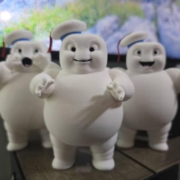 3 Adorable Ghostbusters Mini Stay Puft Marshmallow Man Figurines (3 ...