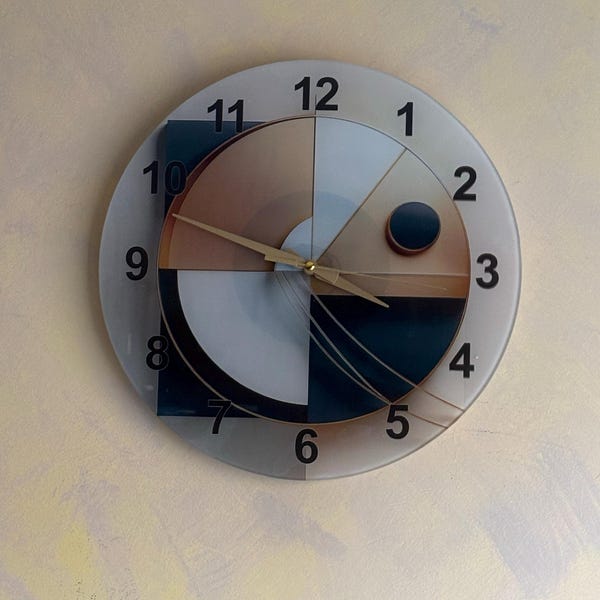 Glass Colorful Wall Clock Wall Art, Color Palette Tempered Glass Wall ...