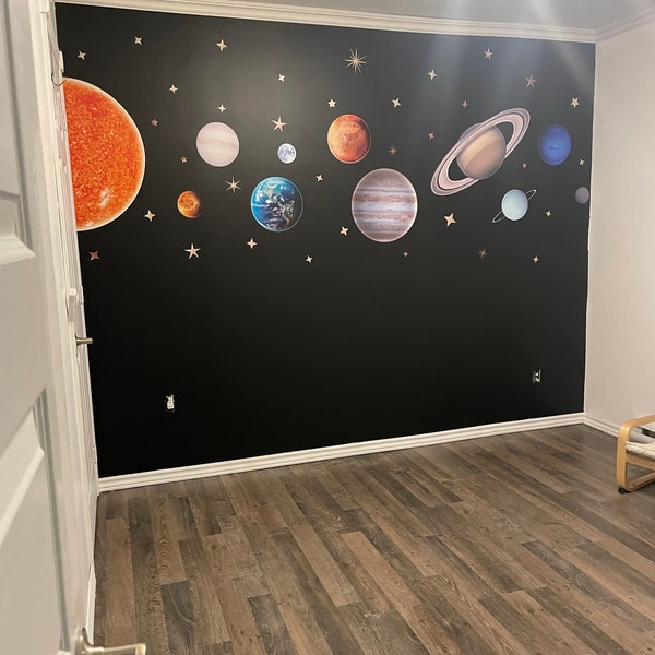 Planets, Moon and Stars, Solar System Wall Sticker - Etsy