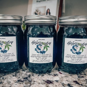 Custom Elderberry Syrup Labels, Printed Elderberry Syrup Stickers ...