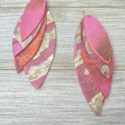 Mix HAIR on LEATHER Hide Scraps, Mix of Different Colors / Textures, 10 ...