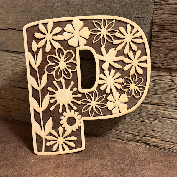 A - Z Floral Alphabet SVG Laser Cutting Files - 3D Letter Wall Art for ...