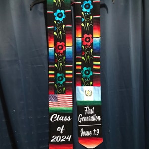 Mexican Graduation Stole, Sarape Stole, Virgen First Generation Stole ...