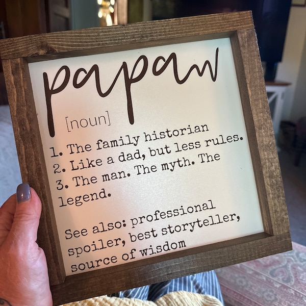 Papa Definition Sign - Papa Gift - Wooden Engraved Sign Decor - Father ...