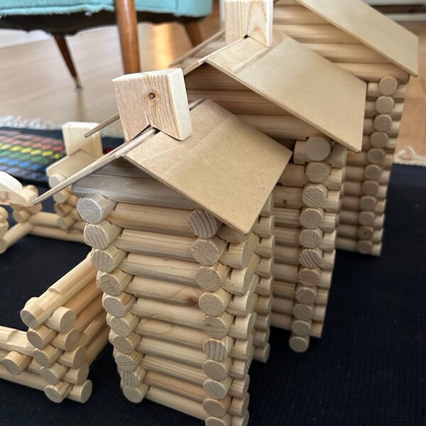 250 Piece Handmade 'lincoln Logs' Extra Large Set - Etsy