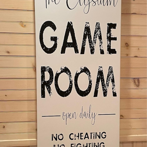 Personalized Game Room Sign, No Cheating No Fighting No Whining, Family ...