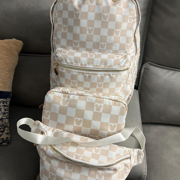 Classic Checkerboard Mickey Mouse Printed Backpack- Classic ...