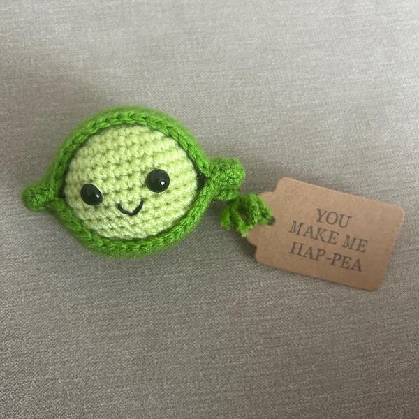Handmade Crochet Pea in a Pod | Positive Pea | Hap-pea Birthday Gift - Etsy