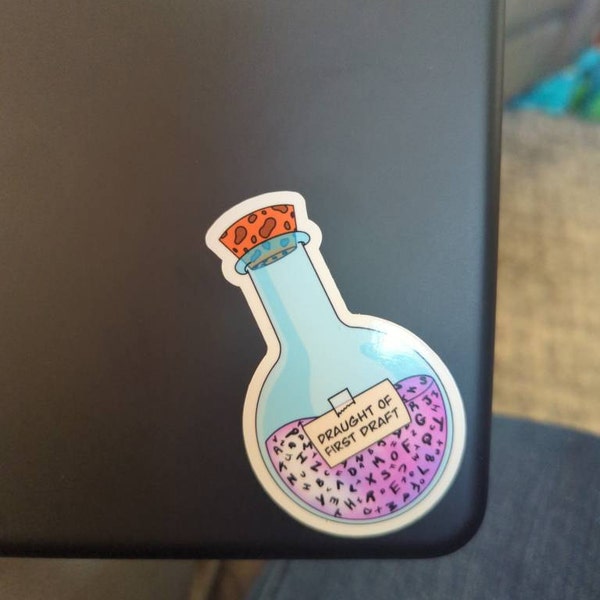 Draught of First Draft - Writing Sticker - Vinyl Sticker - Etsy