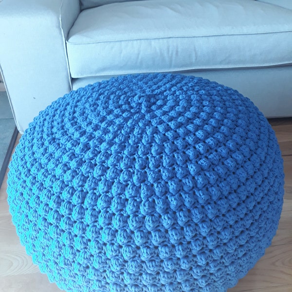 CROCHET PATTERN Bobbles Pouf Video Tutorial Diy Tutorial Crochet Pouf ...