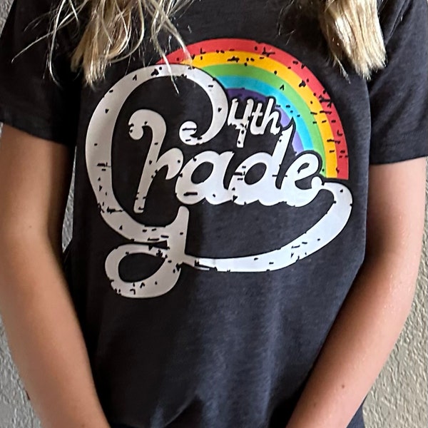 Svg, Fourth Grade, Rainbow Retro, 4th Grade Svg, Teacher Svg, 4th ...