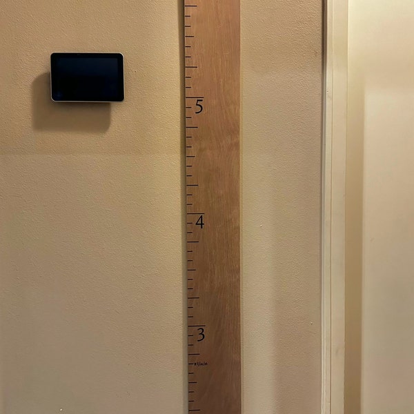 Farmhouse Boho Wooden Growth Chart - Height Chart Ruler, Family Growth ...