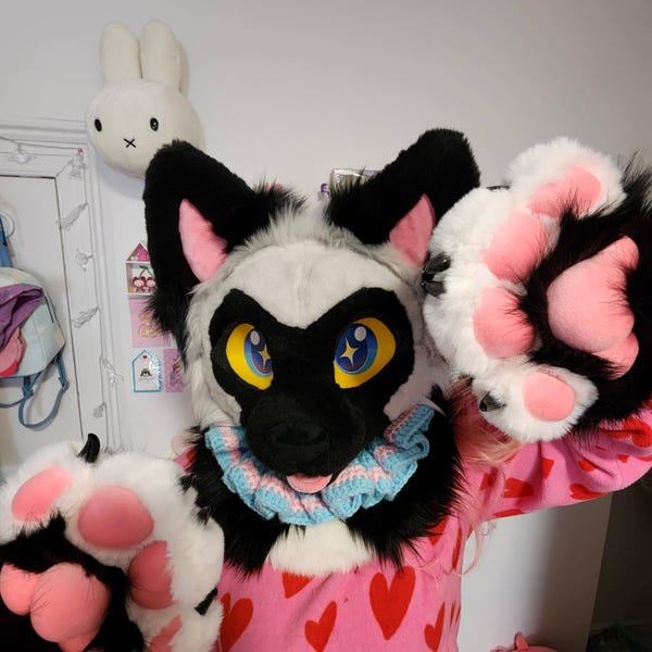 Furry Paws With Star Pattern and Colorful Style | Fluffy Fursuit ...