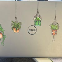 Flower Pots Window Stickers 10 Individual Colourful Flowers in Pots ...