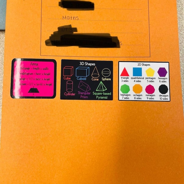 Primary/gcse Maths 2D/3D Shape Stickers - Etsy