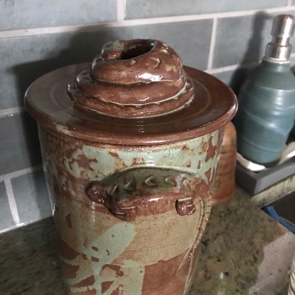 Made to Order: Countertop Compost Bin - Green - Handmade Ceramic ...